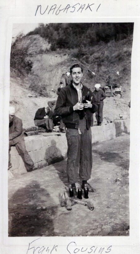Frank Cousins is standing at the Nagasaki rec area shortly after the ...