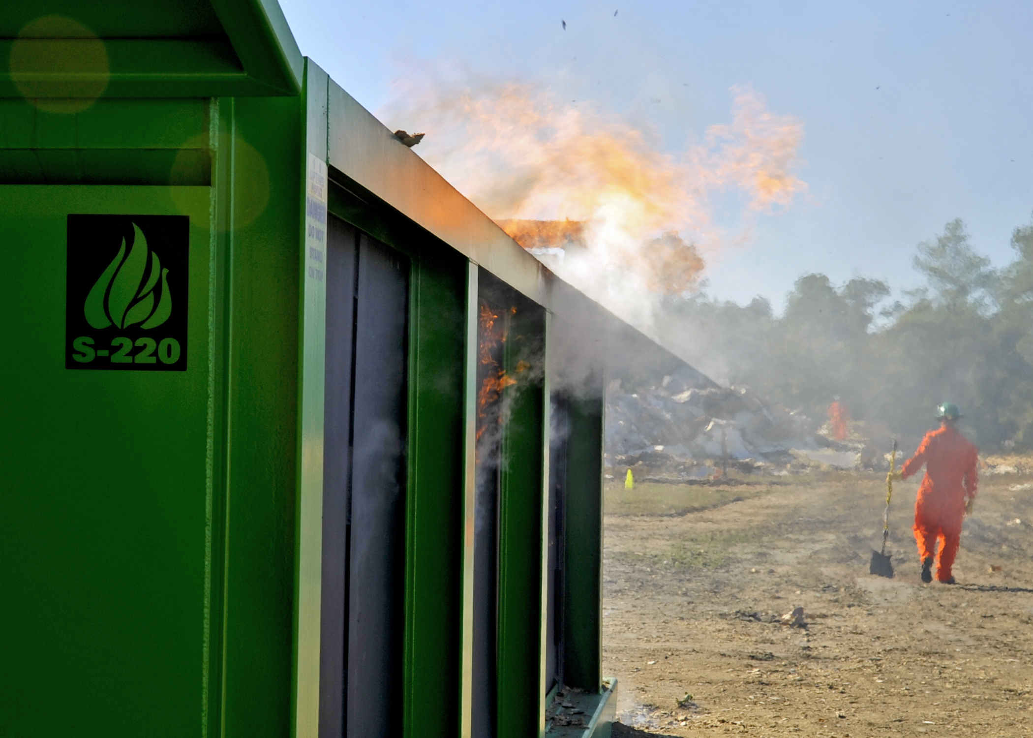 Burn baby burn...incinerator clears range debris > Eglin Air Force Base ...