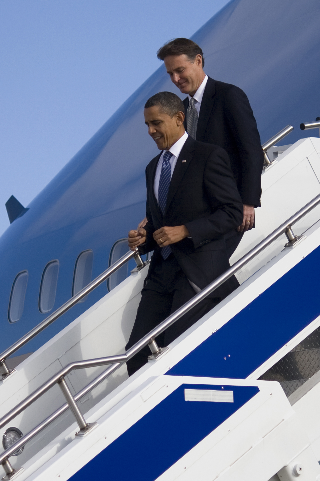 President Obama arrives at Grissom