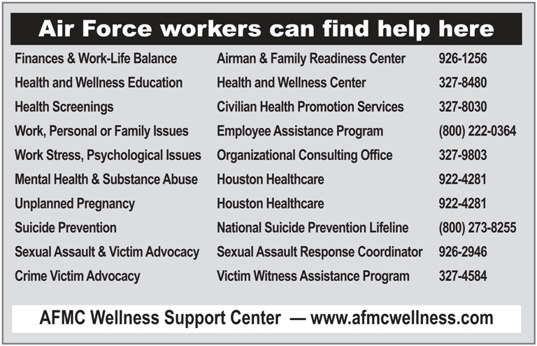 HELPING AGENCIES: Where to go in times of need > Robins Air Force Base ...