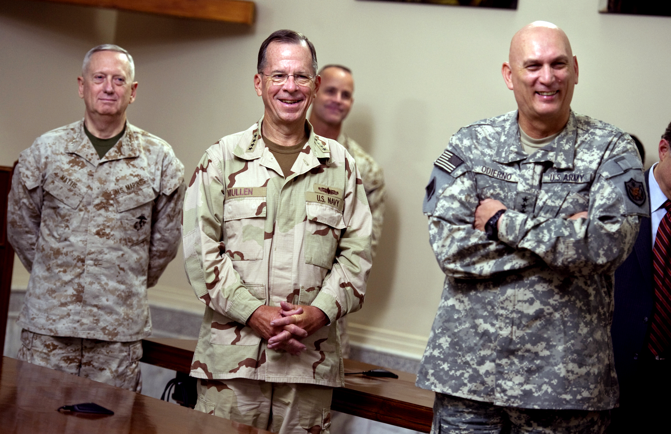 U.S. Marine Gen. James N. Mattis, left, commander, U.S. Central Command ...