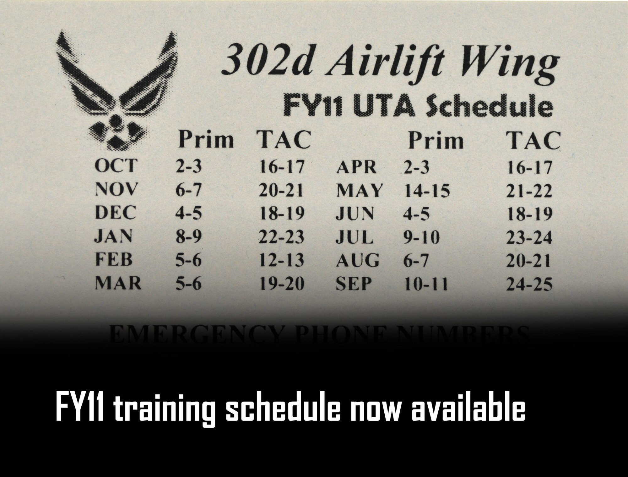 New Unit Training Assembly schedule available > 302nd Airlift Wing ...