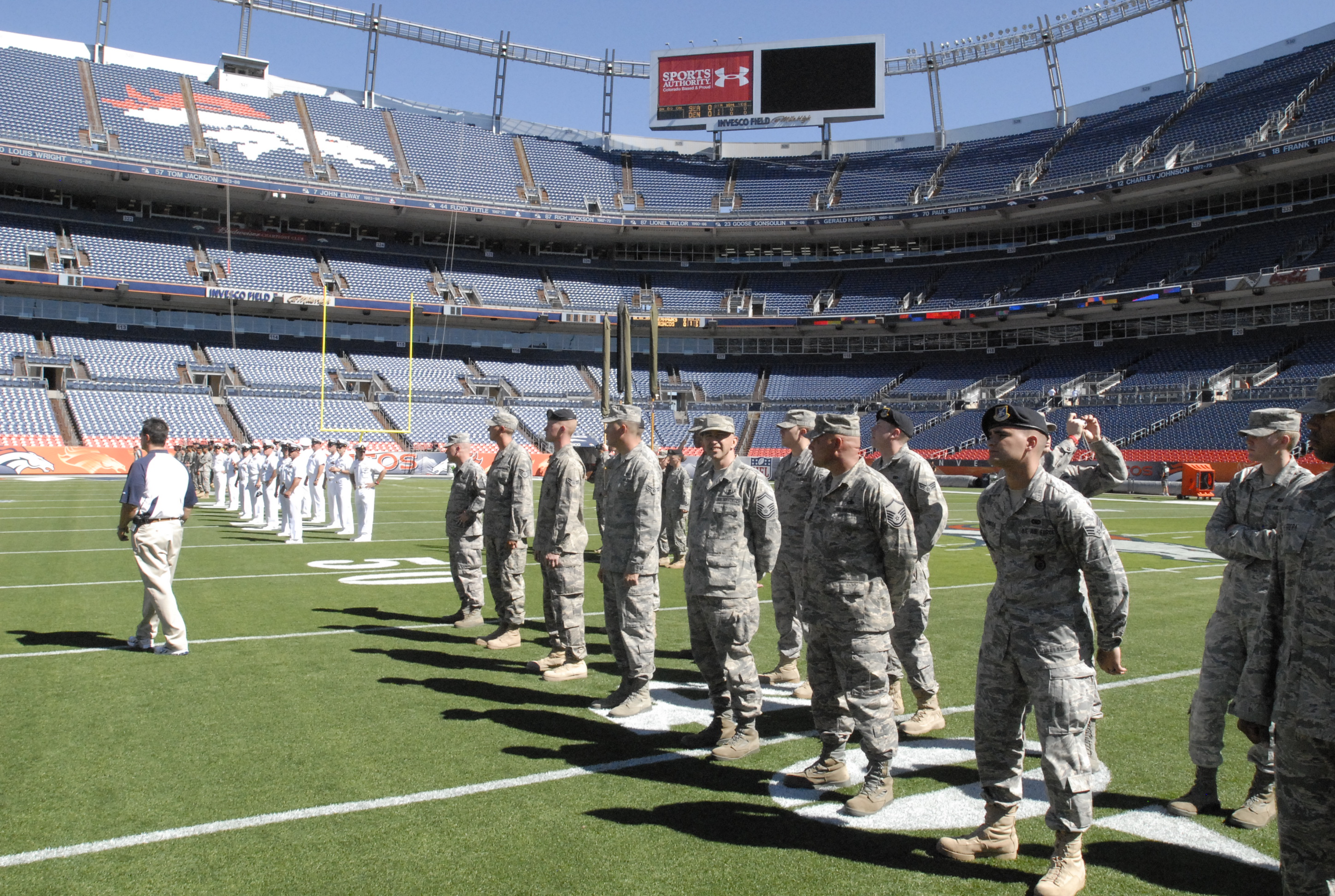 Denver Broncos pay tribute to local military > Peterson and Schriever ...