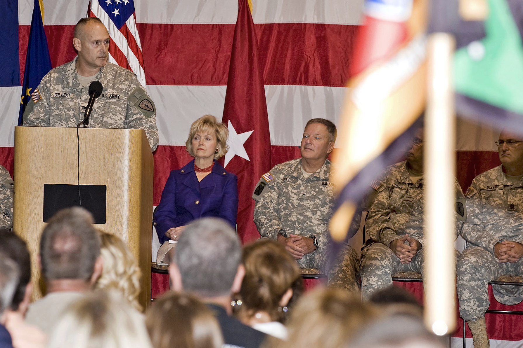 U.S. Army Col. Walter Colbert addresses Indiana state leaders, his ...