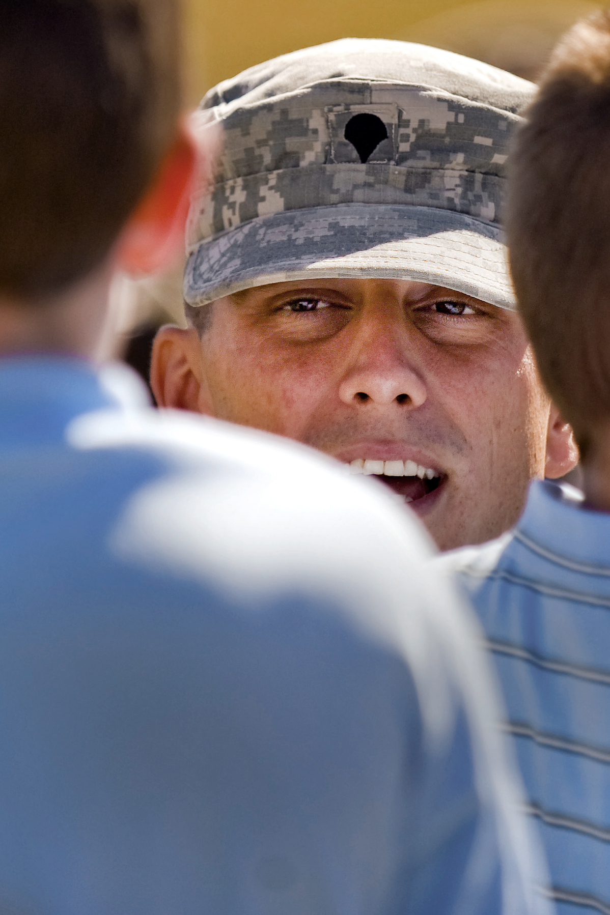 U.S. Army Spc. Nathan Martin spends quality time with his family during ...