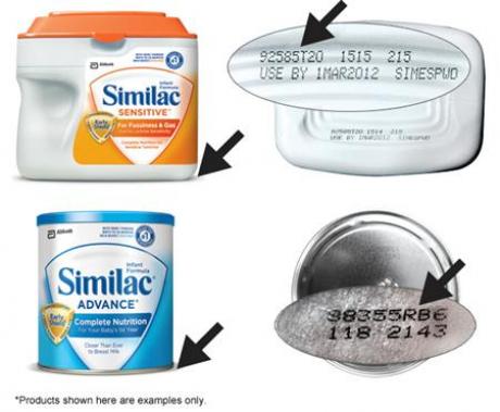 Similac Product Lot Number examples
