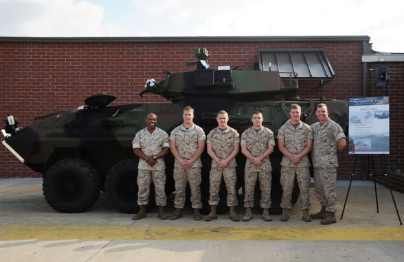 Four combat veterans thank LAV repairmen > Marine Corps Logistics Base ...