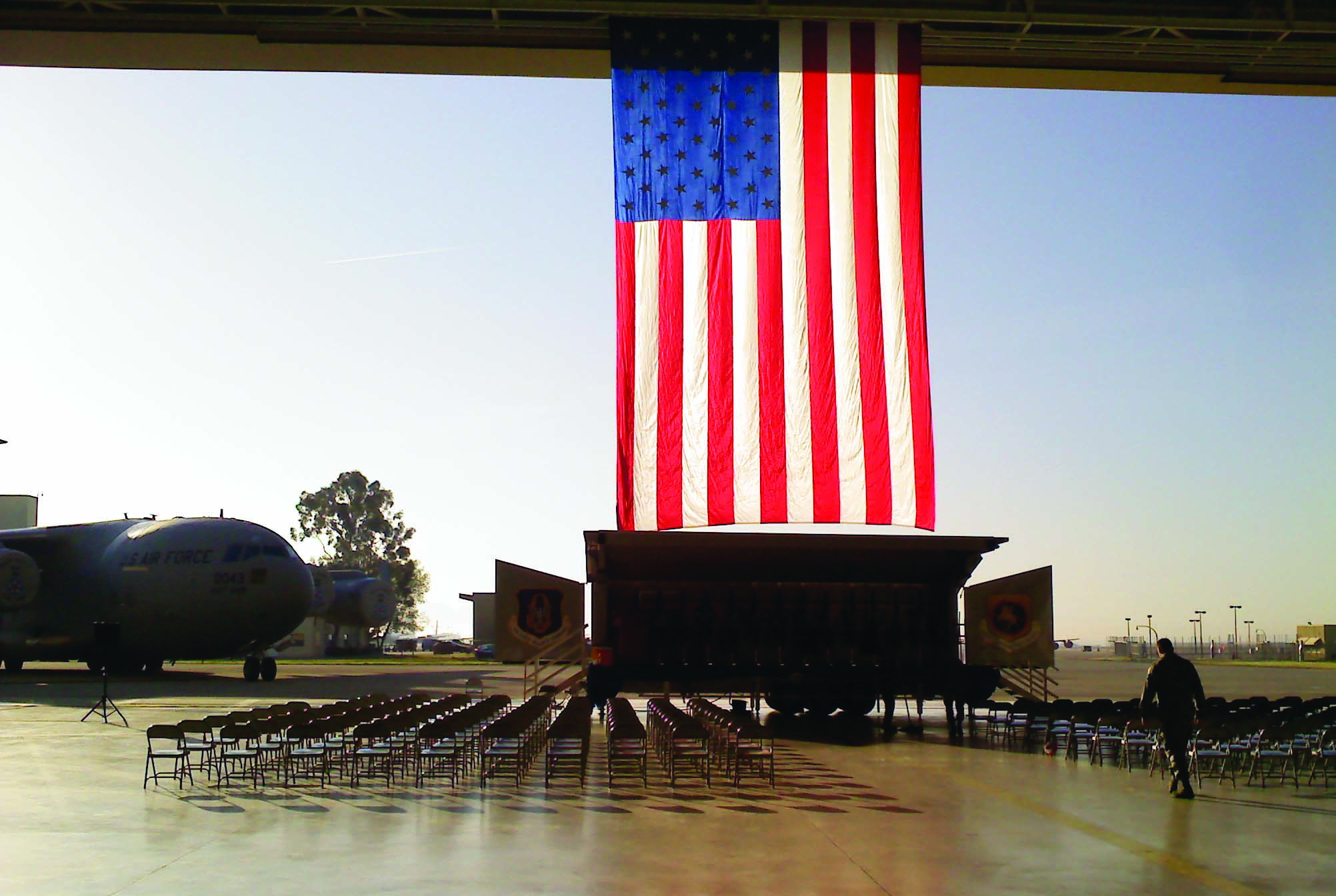 Backdrop for 4th Air Force change of command