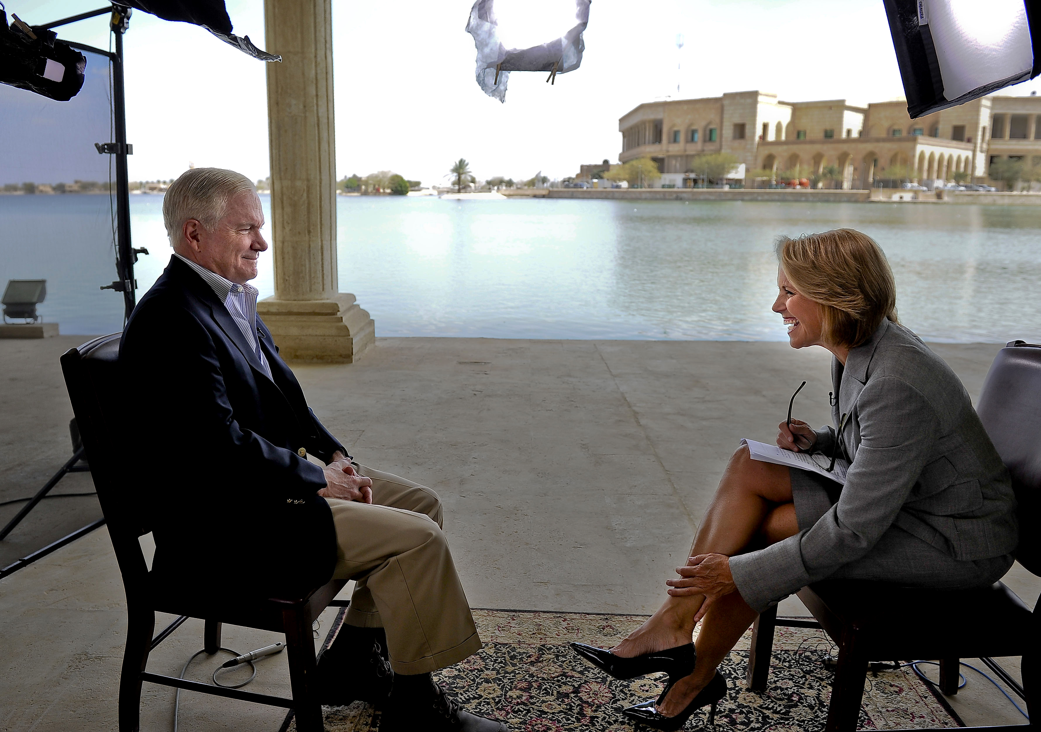 U.S. Defense Secretary Robert M. Gates takes part in an interview with ...