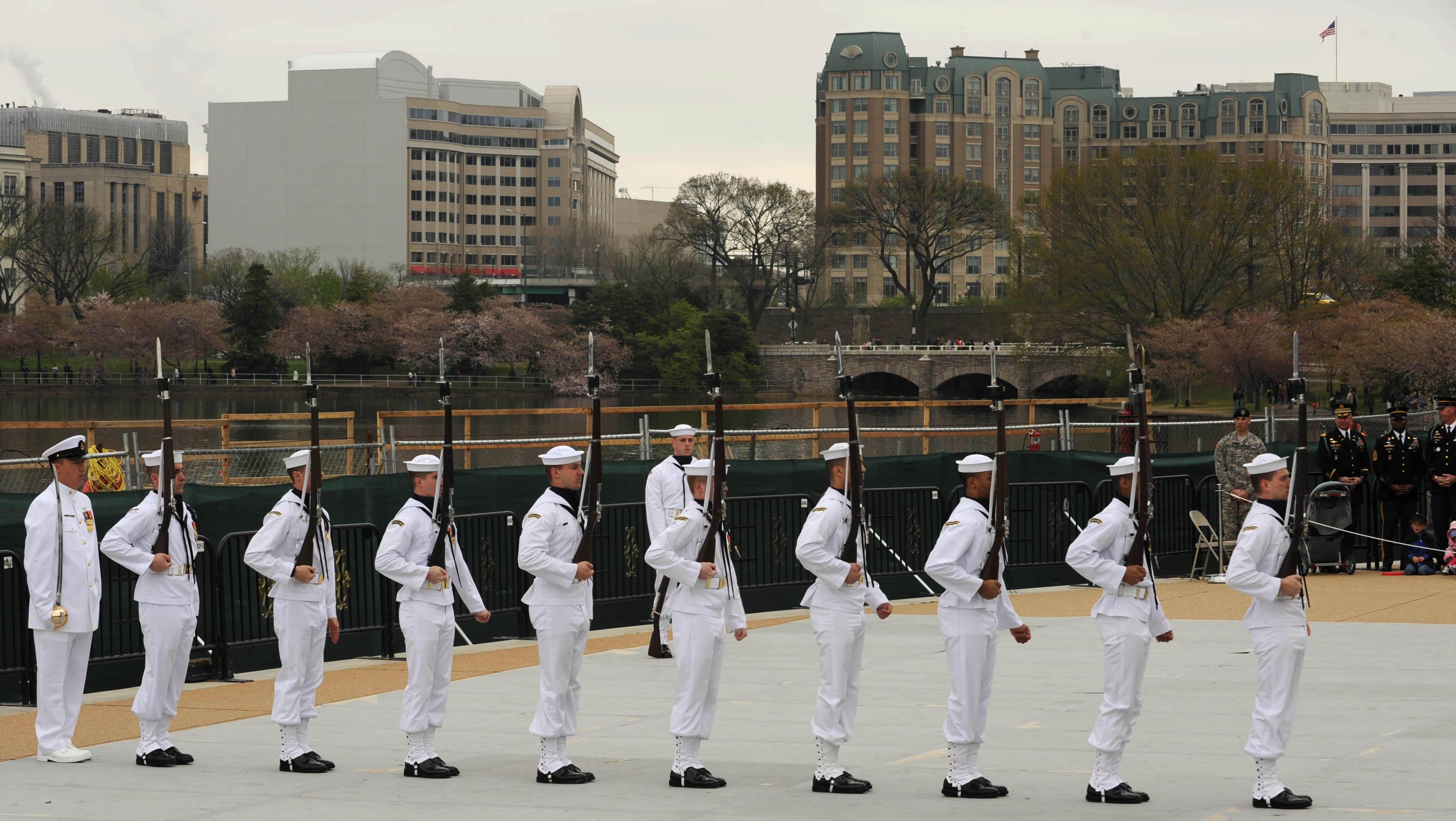 The U.S. Navy Honor Guard at the Joint Drill Exhibition