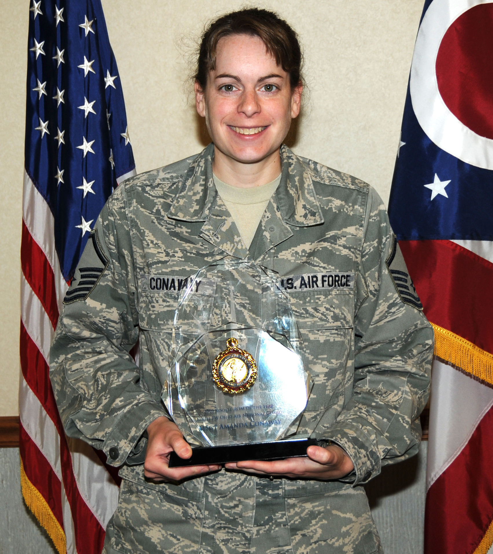 Sergeant Conaway national Rookie Retention Office Manager of the year