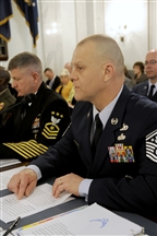 Chief Master Sergeant of the Air Force James Roy gives his opening ...