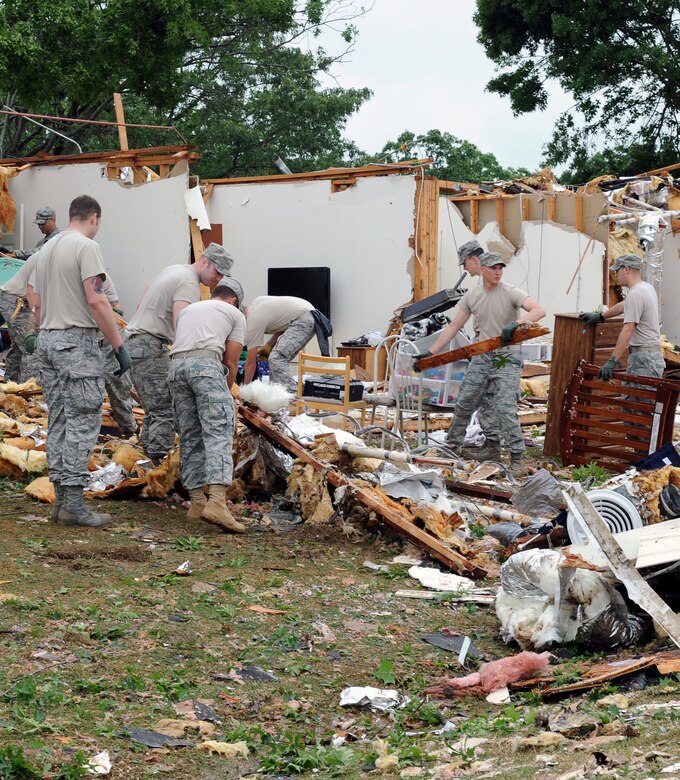 Mighty 97th CES Airmen help Little Rock AFB recover from tornado ...
