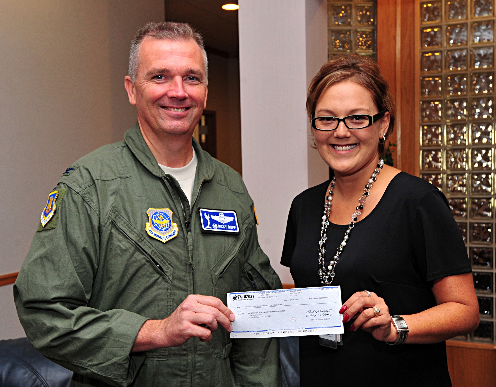 TriWest donates $1,000 to McConnell > McConnell Air Force Base > News