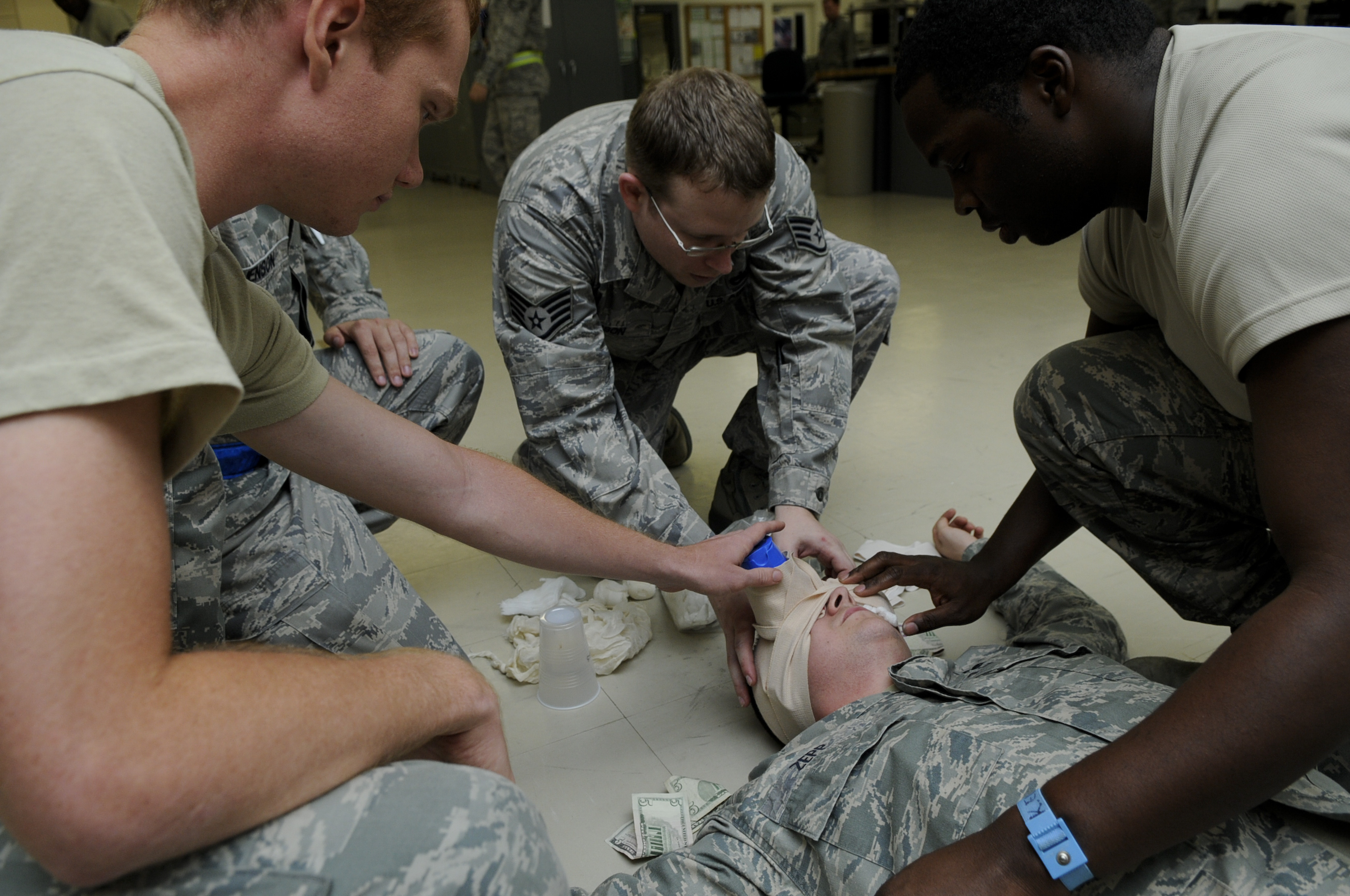 Airmen practice self-aid, buddy care