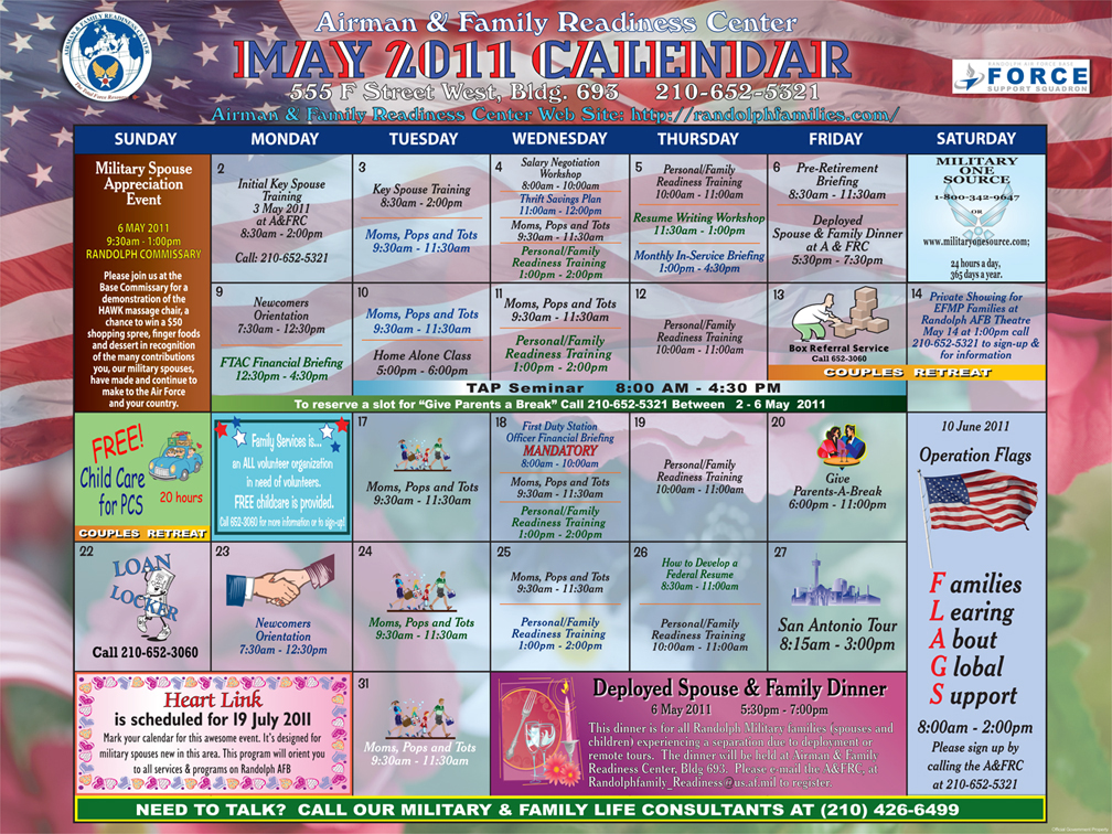 AFRC May Calendar