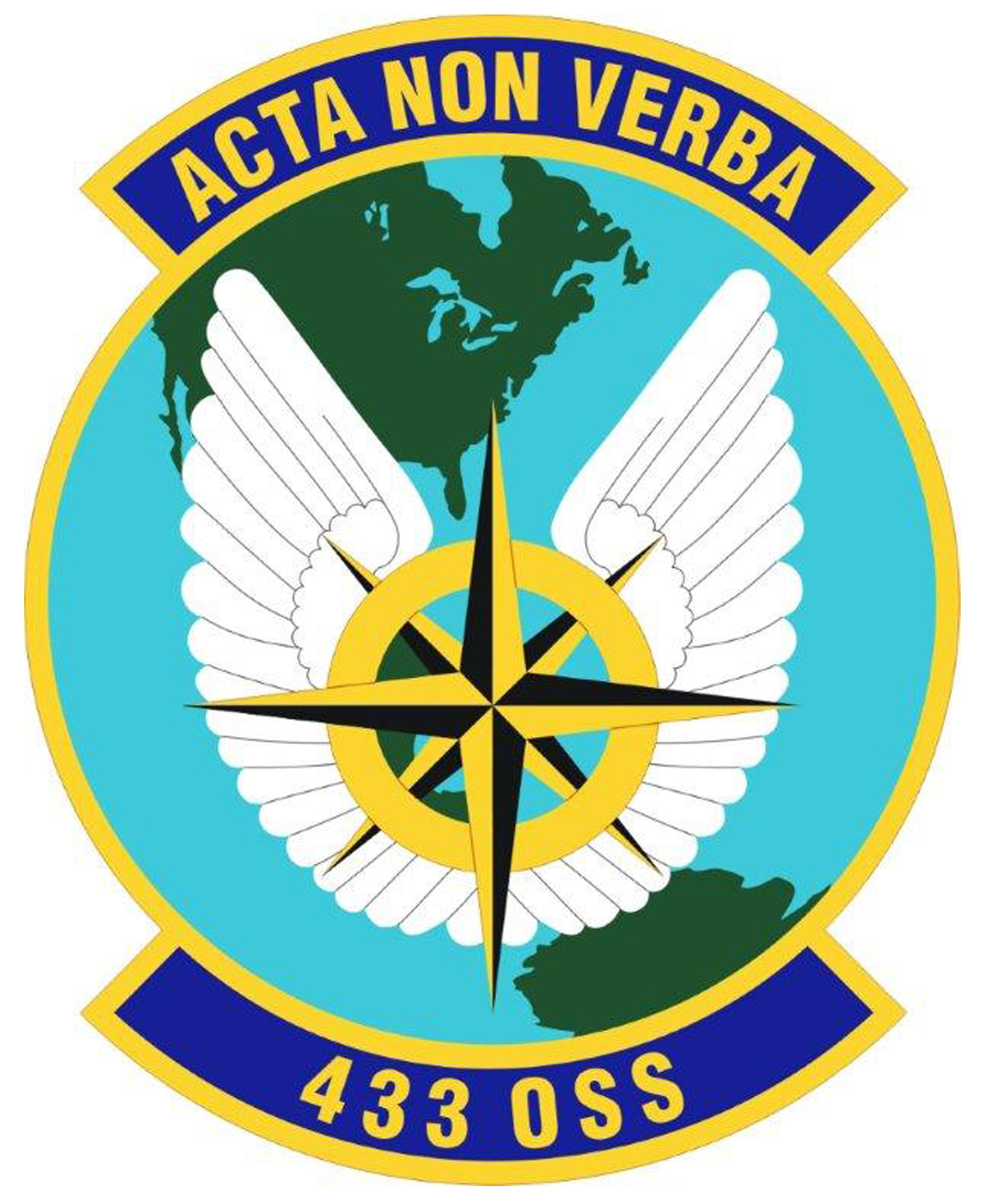 433 OSS shield plain in full color. (U.S. Air Force graphic)