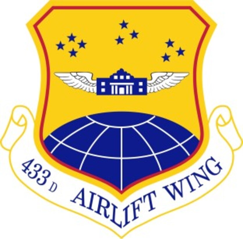 433rd Airlift Wing Shield plain, full color.