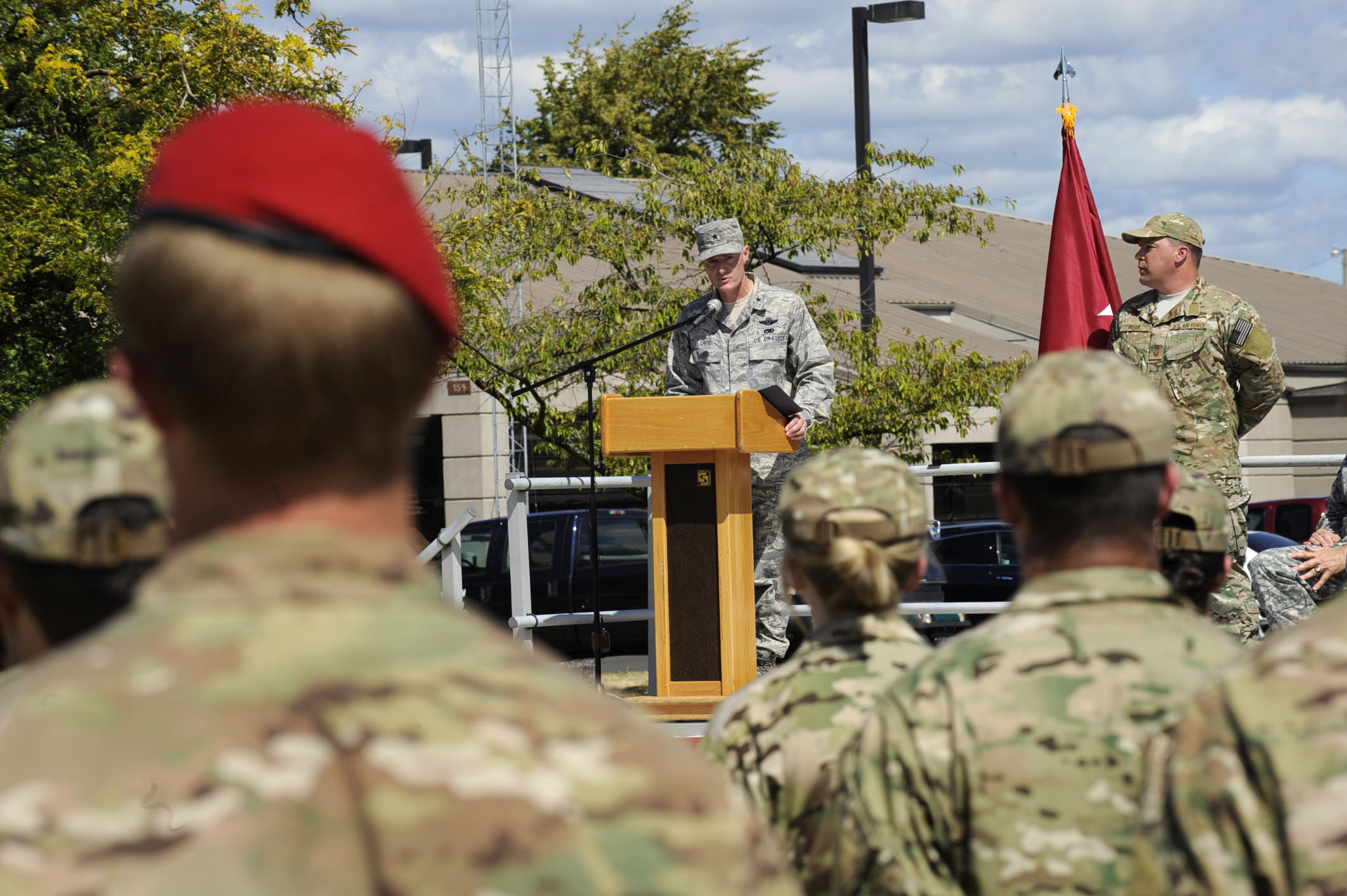 Oregon Air National Guard Brig. Gen. Steven Gregg addresses members of ...
