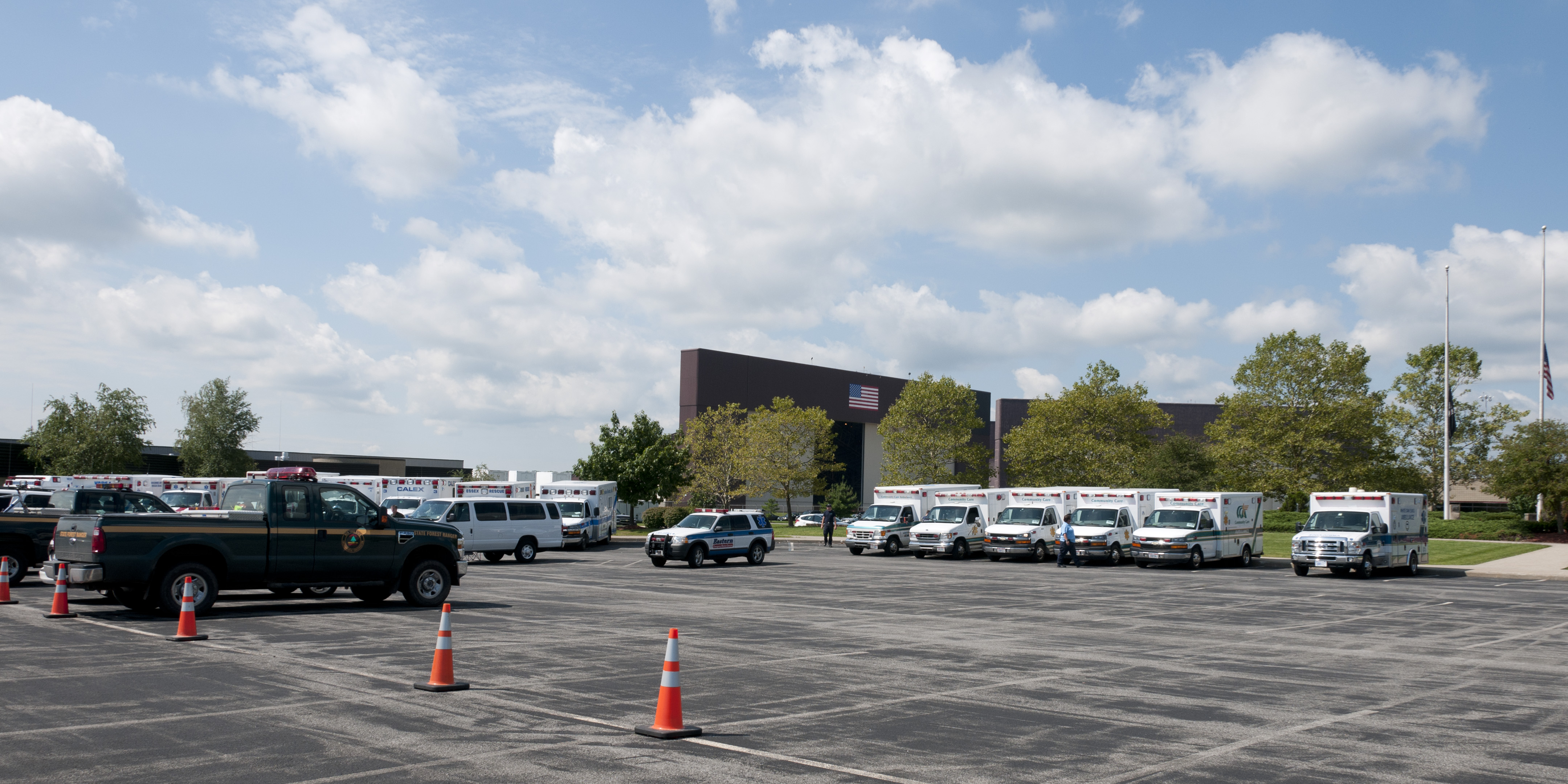 FEMA first response vehicles staged at the 105AW for hurricane Irene ...