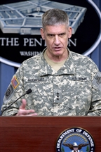 Lt. Gen. David M. Rodriguez speaks with members of the press. | U.S ...
