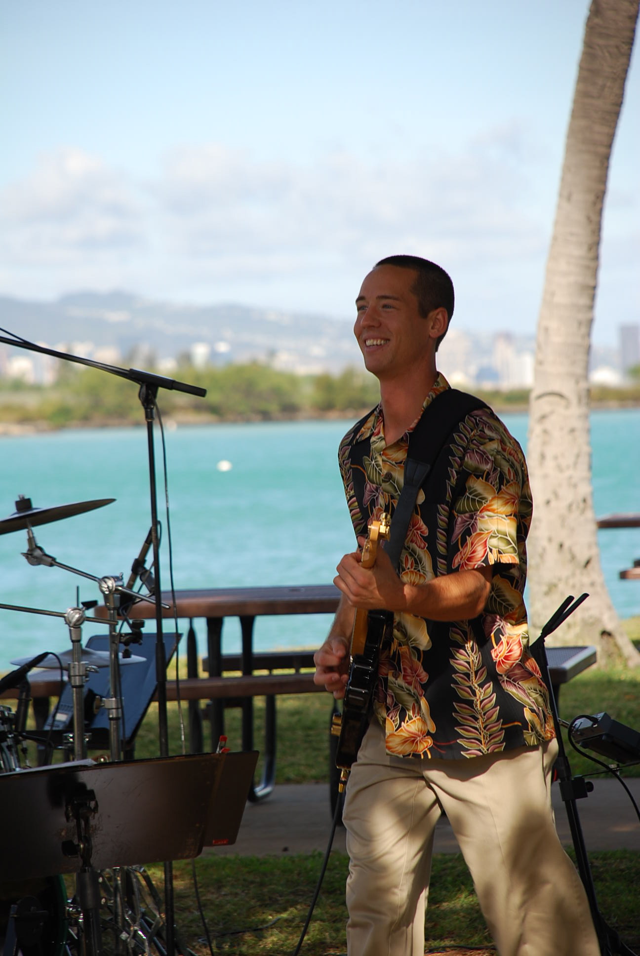 SSgt John Kukan performs for Colonel Torres