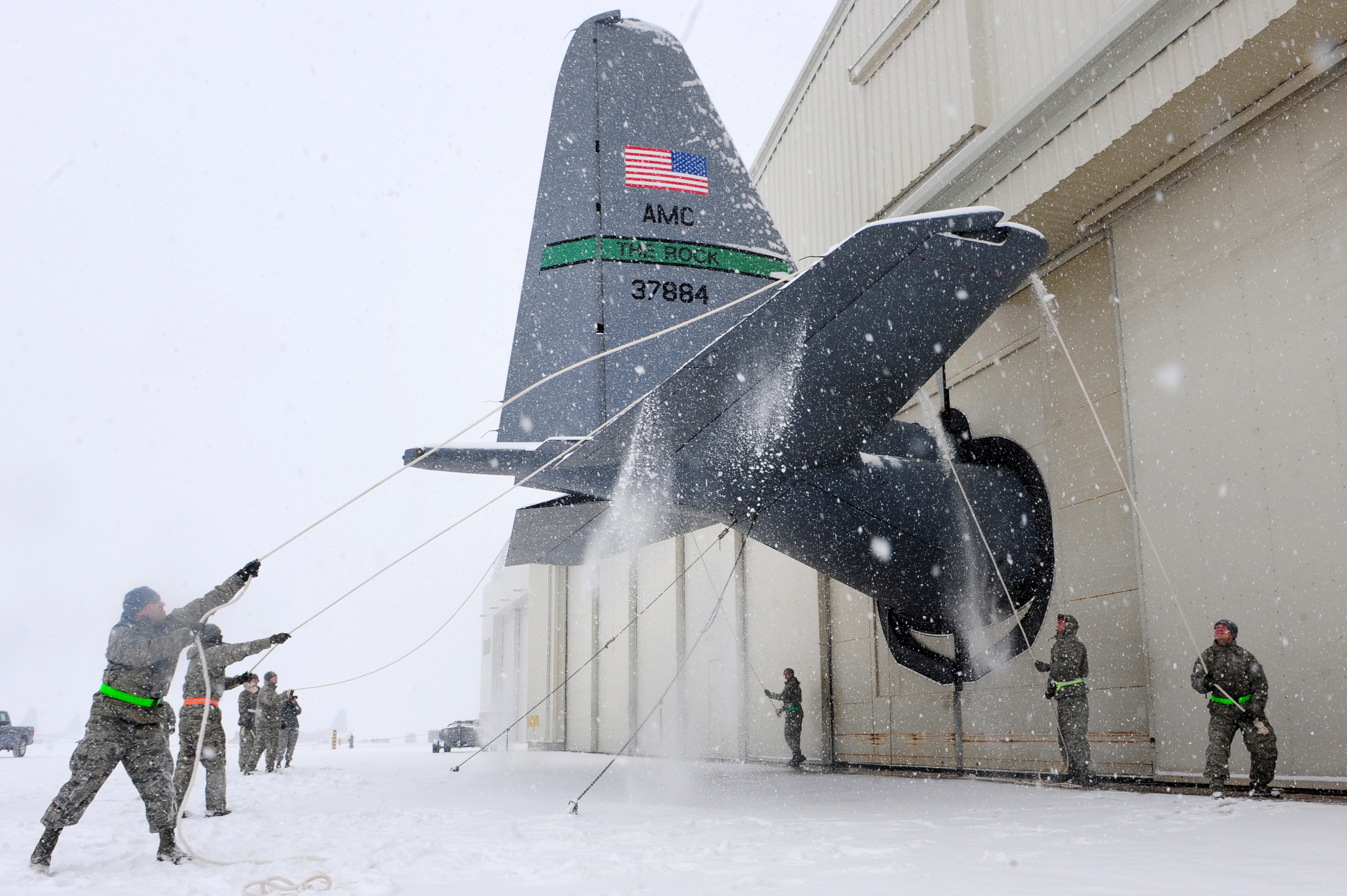Snow falls on Little Rock > Little Rock Air Force Base > Display