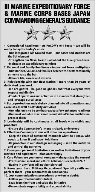 Marine general outlines high expectations for Marines > Marine Corps ...