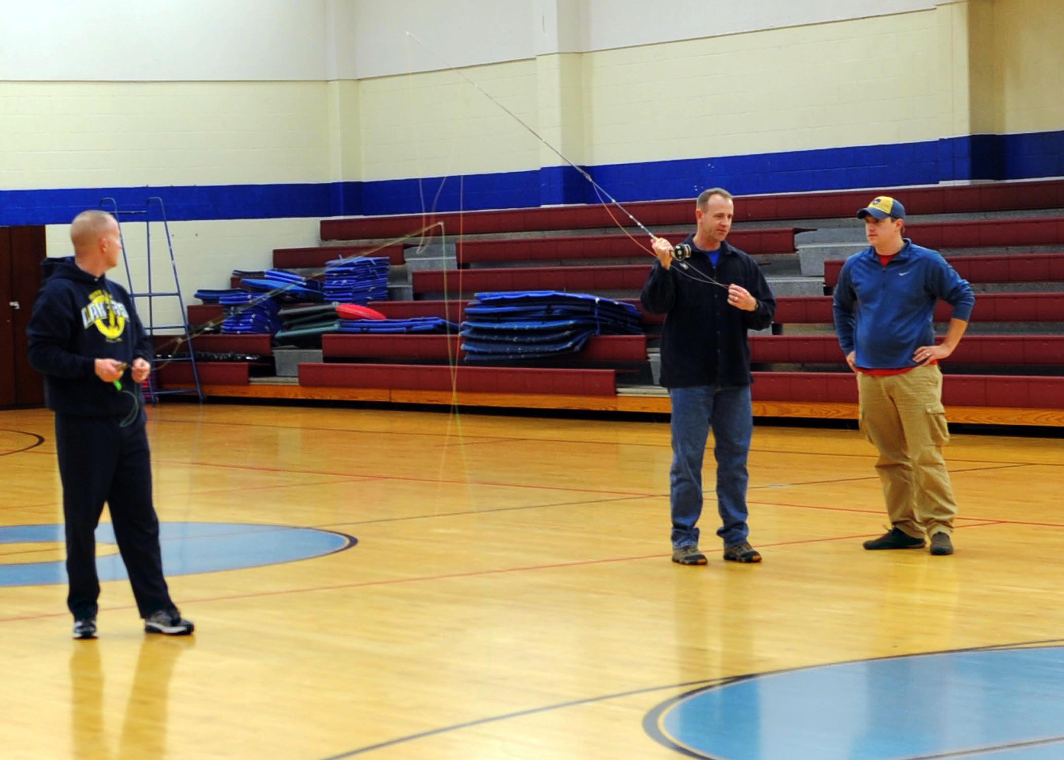 Col. James Peccia teaches fly fishing class