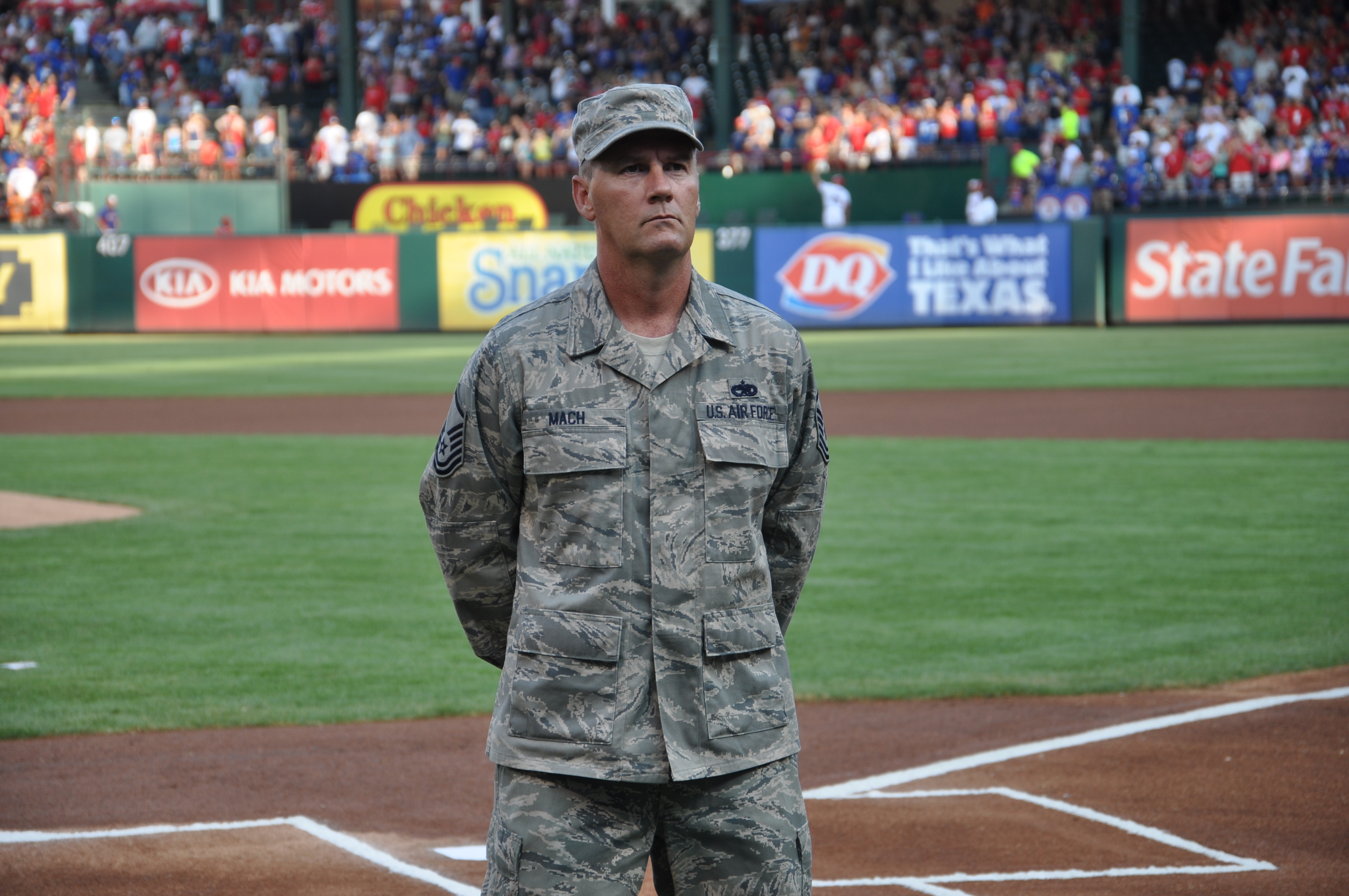 200 recruits sworn in at Texas Rangers game > Air Education and ...