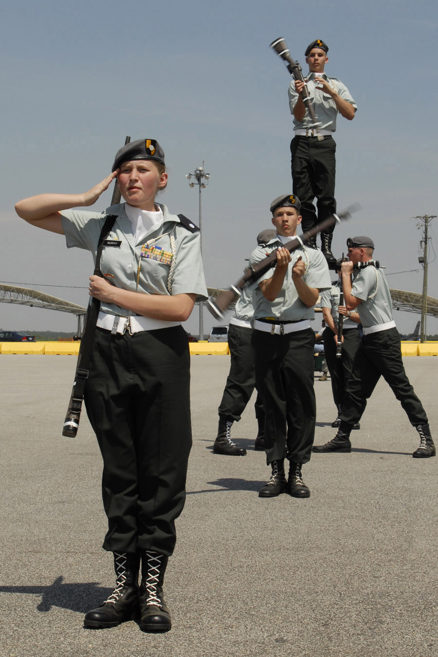 Junior ROTC cadets compete in the Top Gun Drill Meet held at McEntire ...