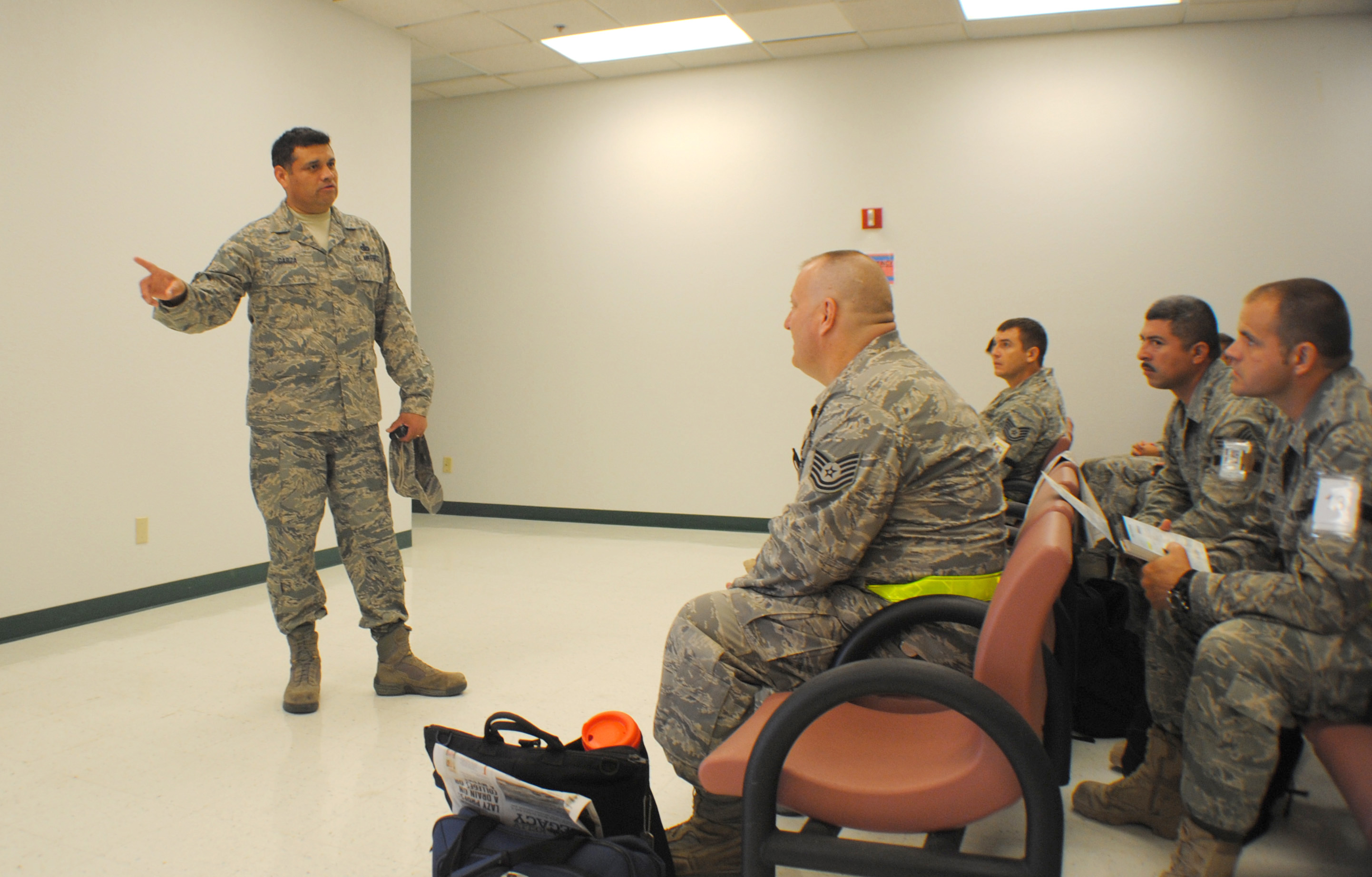 433rd AW command chief provides a few words for 74 APS Airmen taking ...