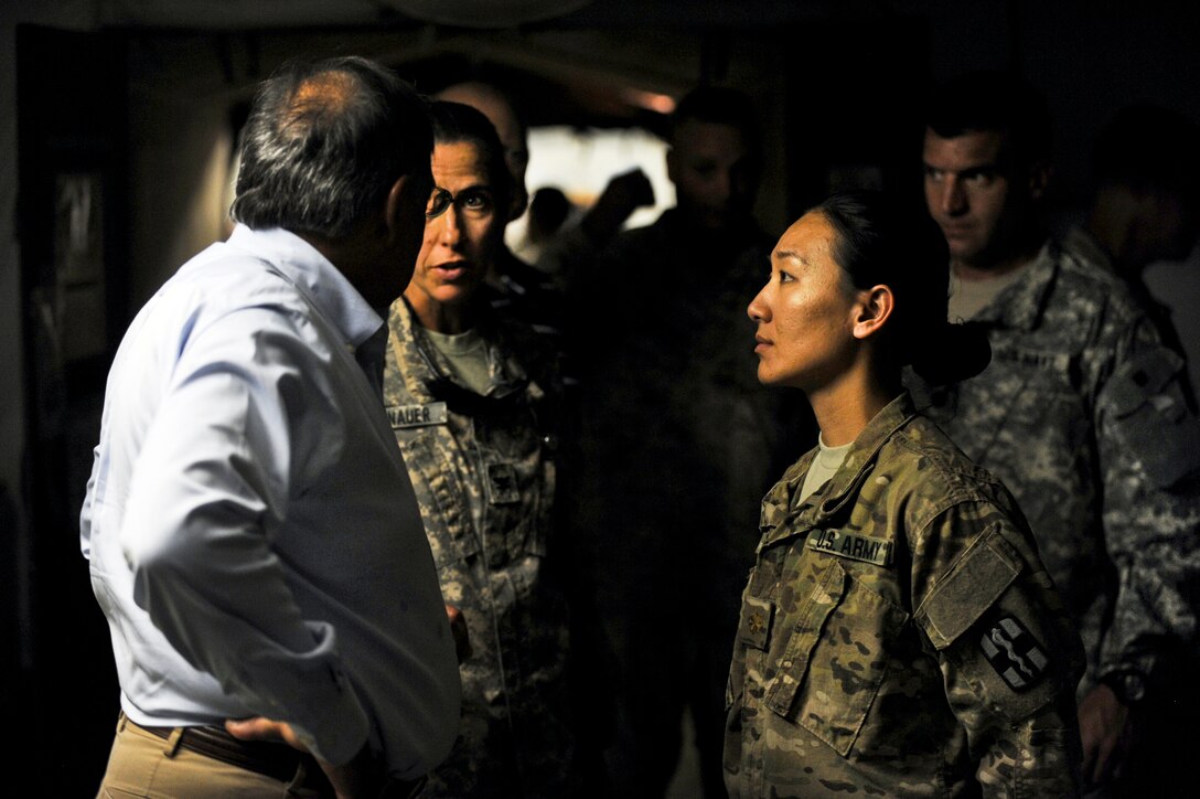 U.S. Defense Secretary Leon E. Panetta visits the 115th Combat Support ...