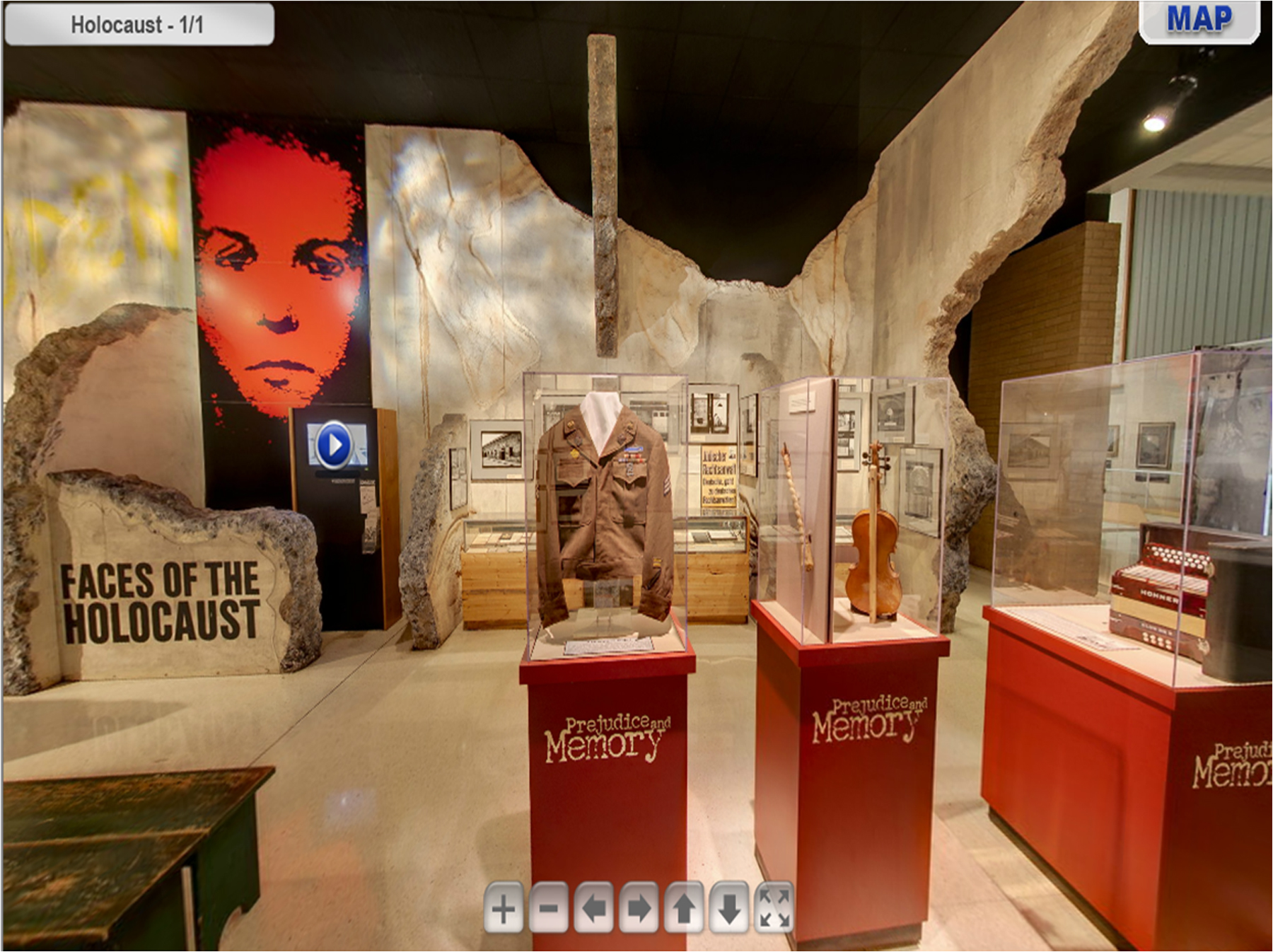 A view of the Holocaust Exhibit from the museum's Virtual Tour.