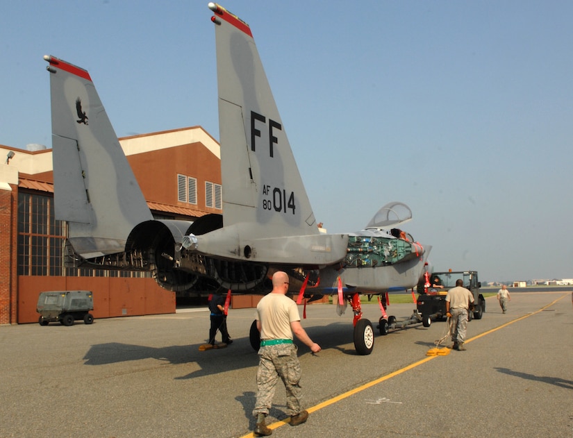 Langley F-15 trucked cross country to enshrinement > Joint Base Langley ...