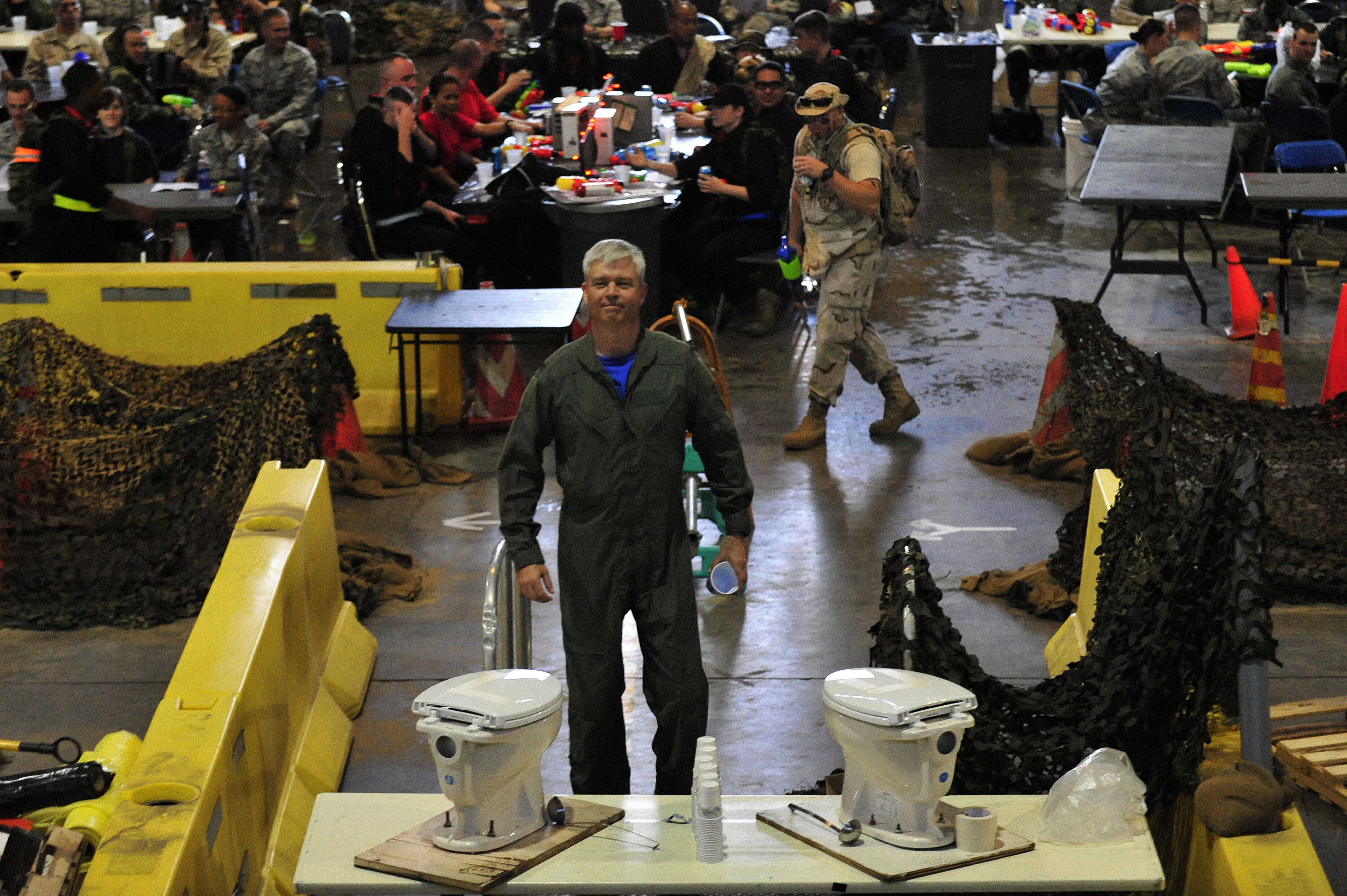 Airmen put on their war face for the 35 FW's Combat Dining-Out