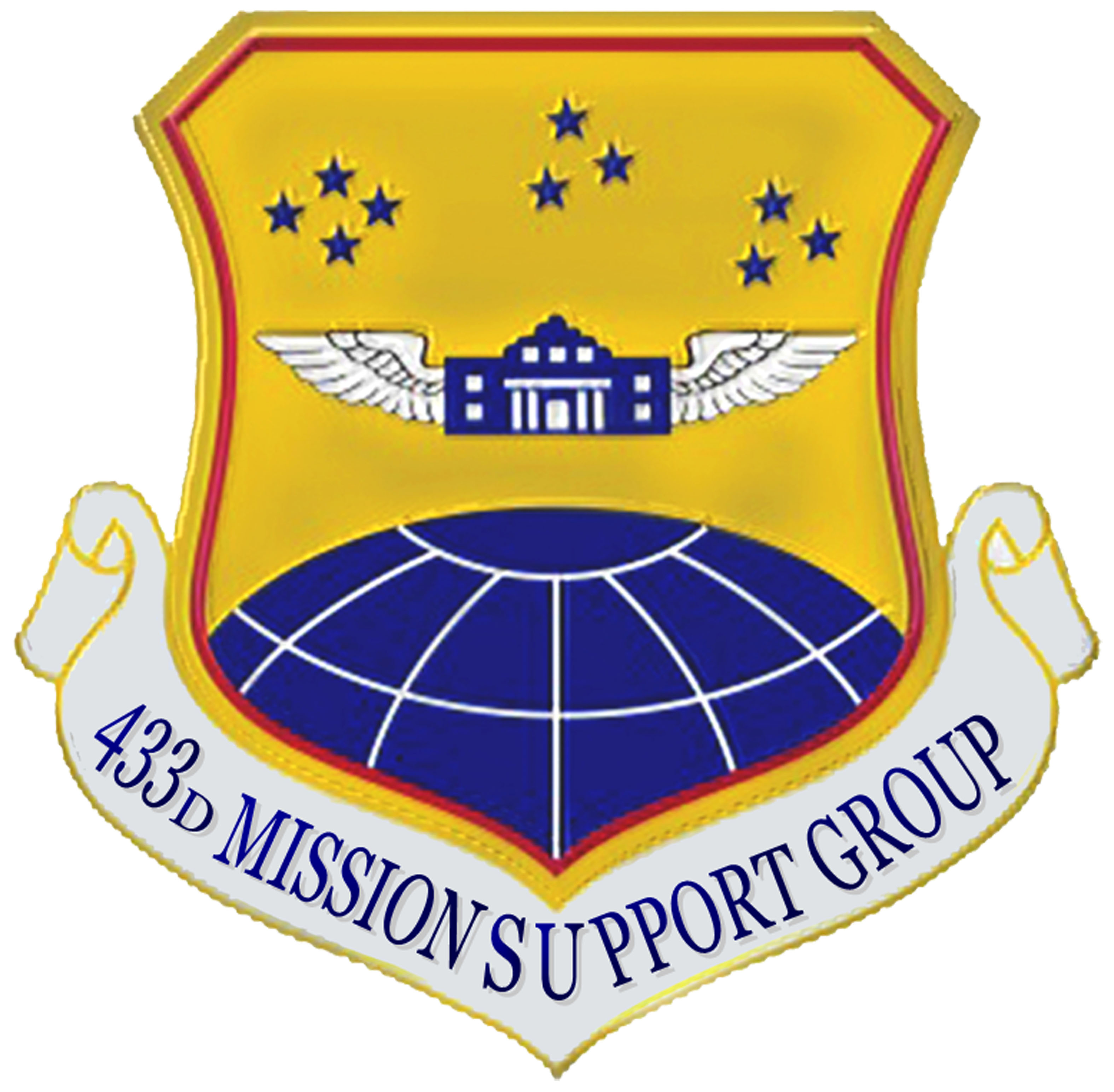 433rd Mission Support Group shield (Full color with textured effect)