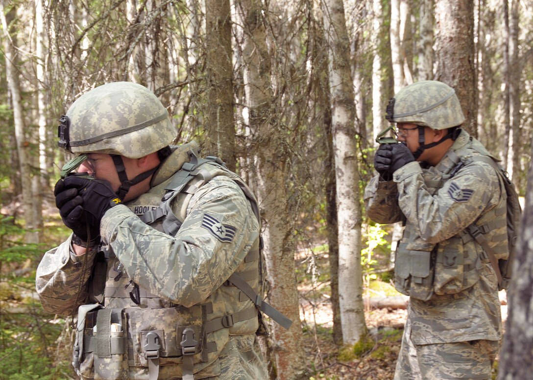 Security Forces Squadron conduct land navigation training