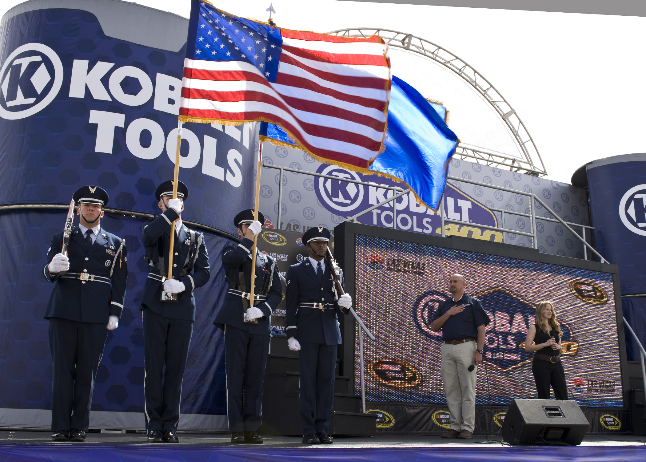 Airmen provide ceremonial support for the NASCAR Kobalt Tools 400 ...