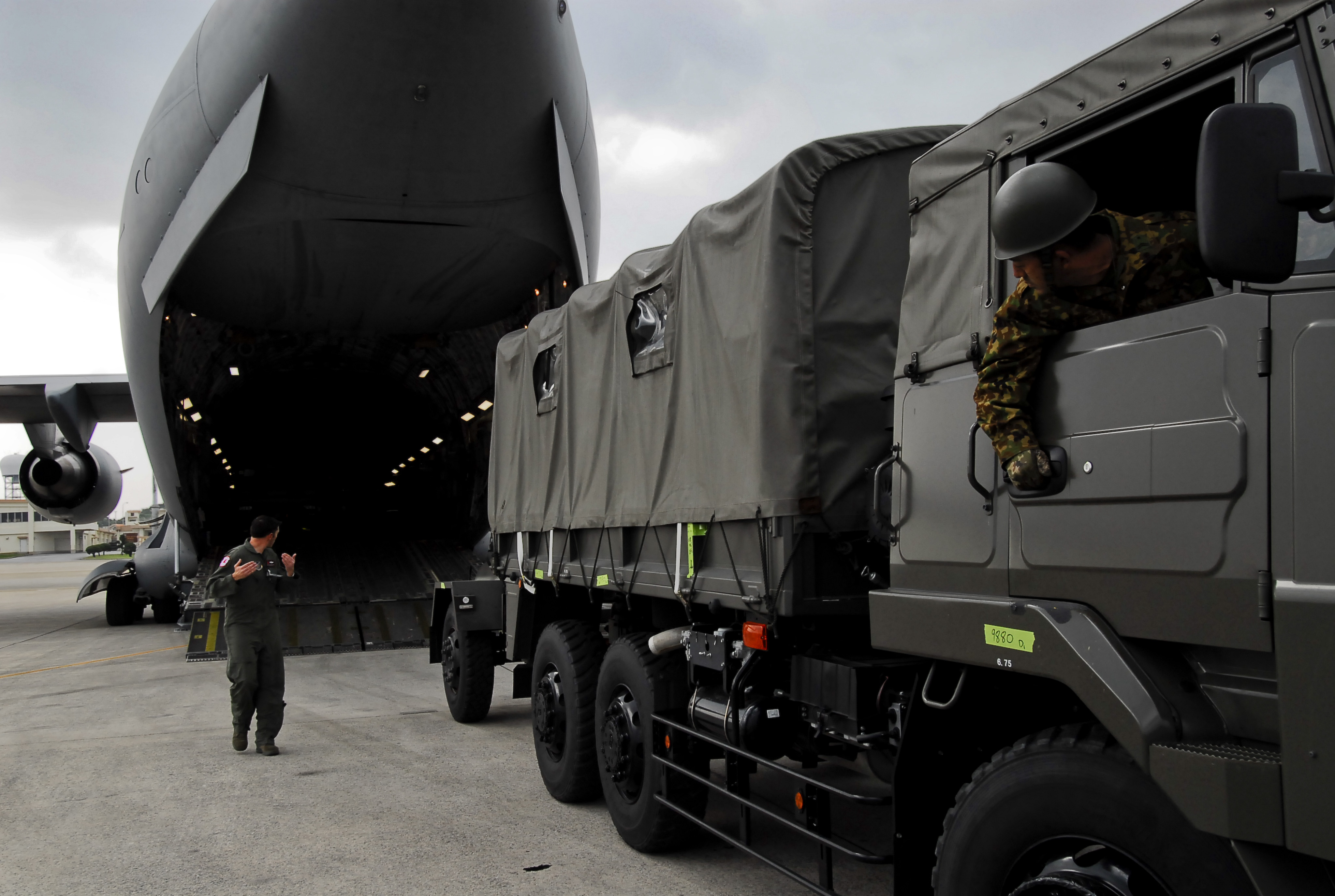 USAF transports JGSDF members, supplies to mainland Japan