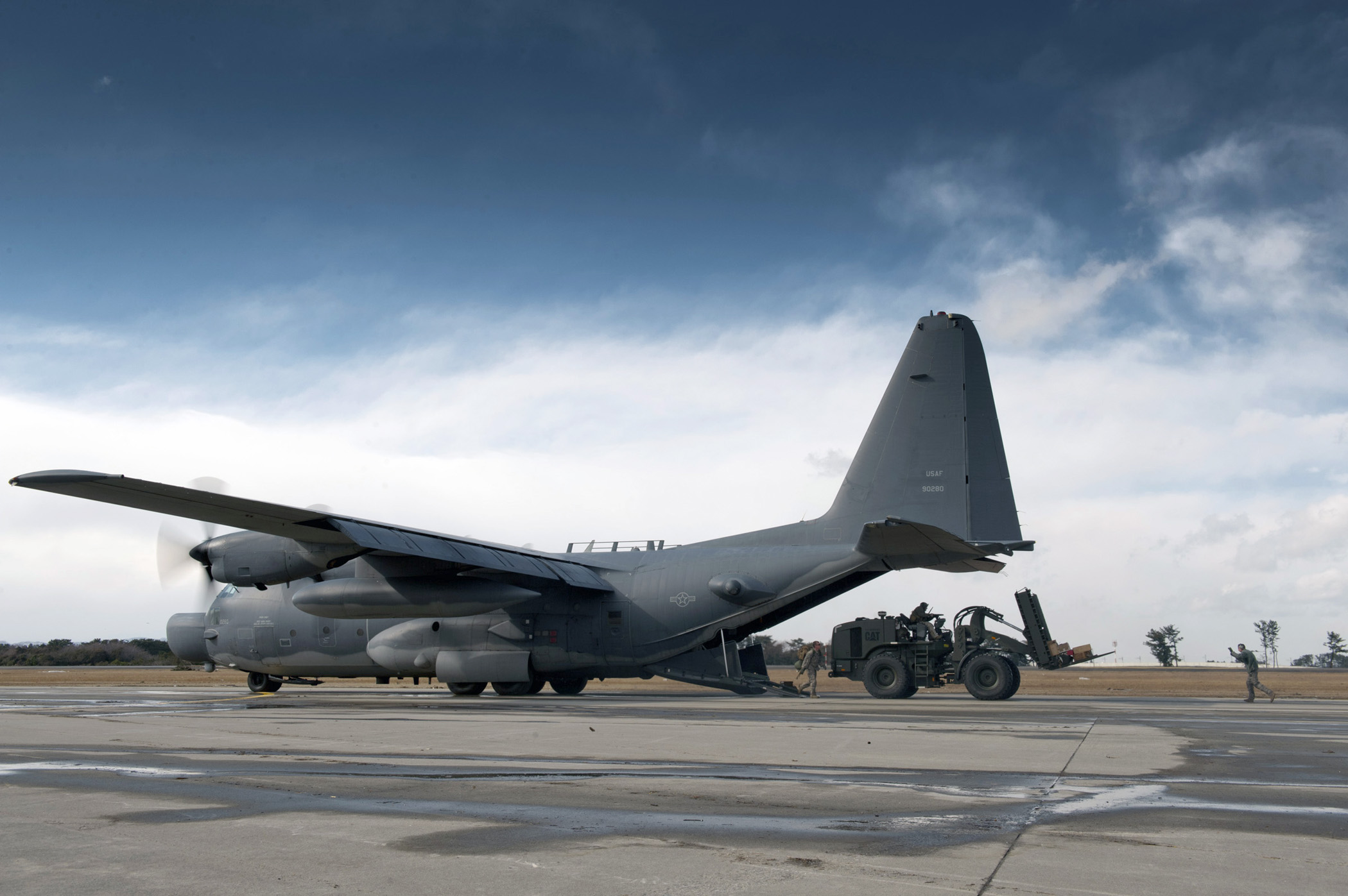 MC-130H Combat Talon II arrives at Sendai Airport
