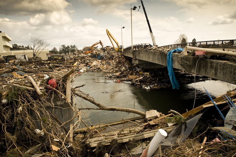 Work left to do: Destruction outside Sendai Airport > Pacific Air ...