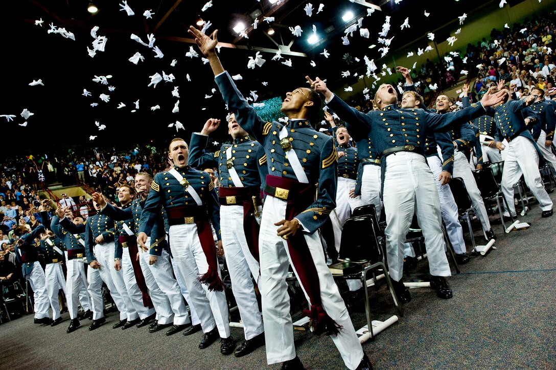 Cadets celebrate their graduation after Virginia Military Institute's ...