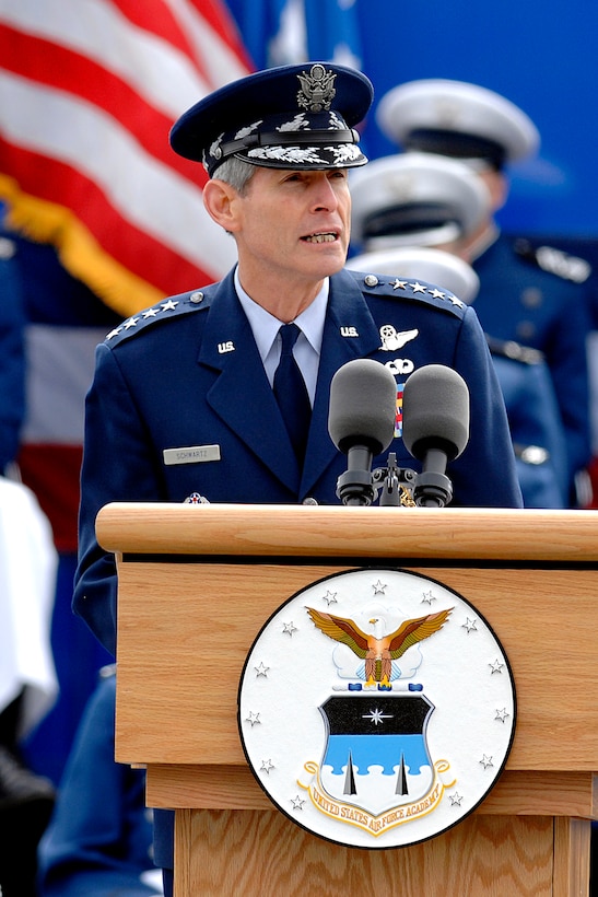 Air Force Chief of Staff Gen. Norton A. Schwartz congratulates the Air ...