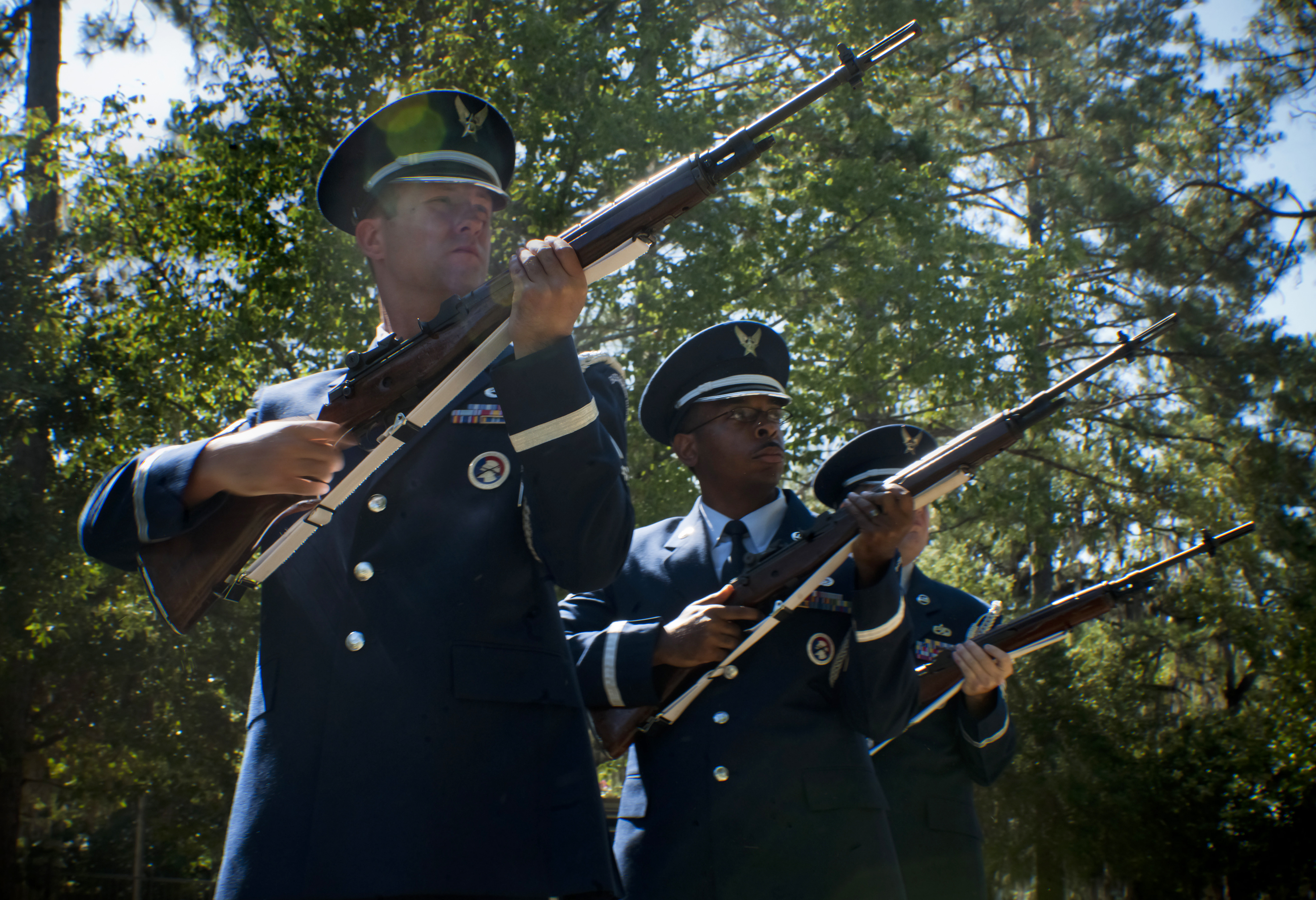 A three-volley rifle salute for the fallen