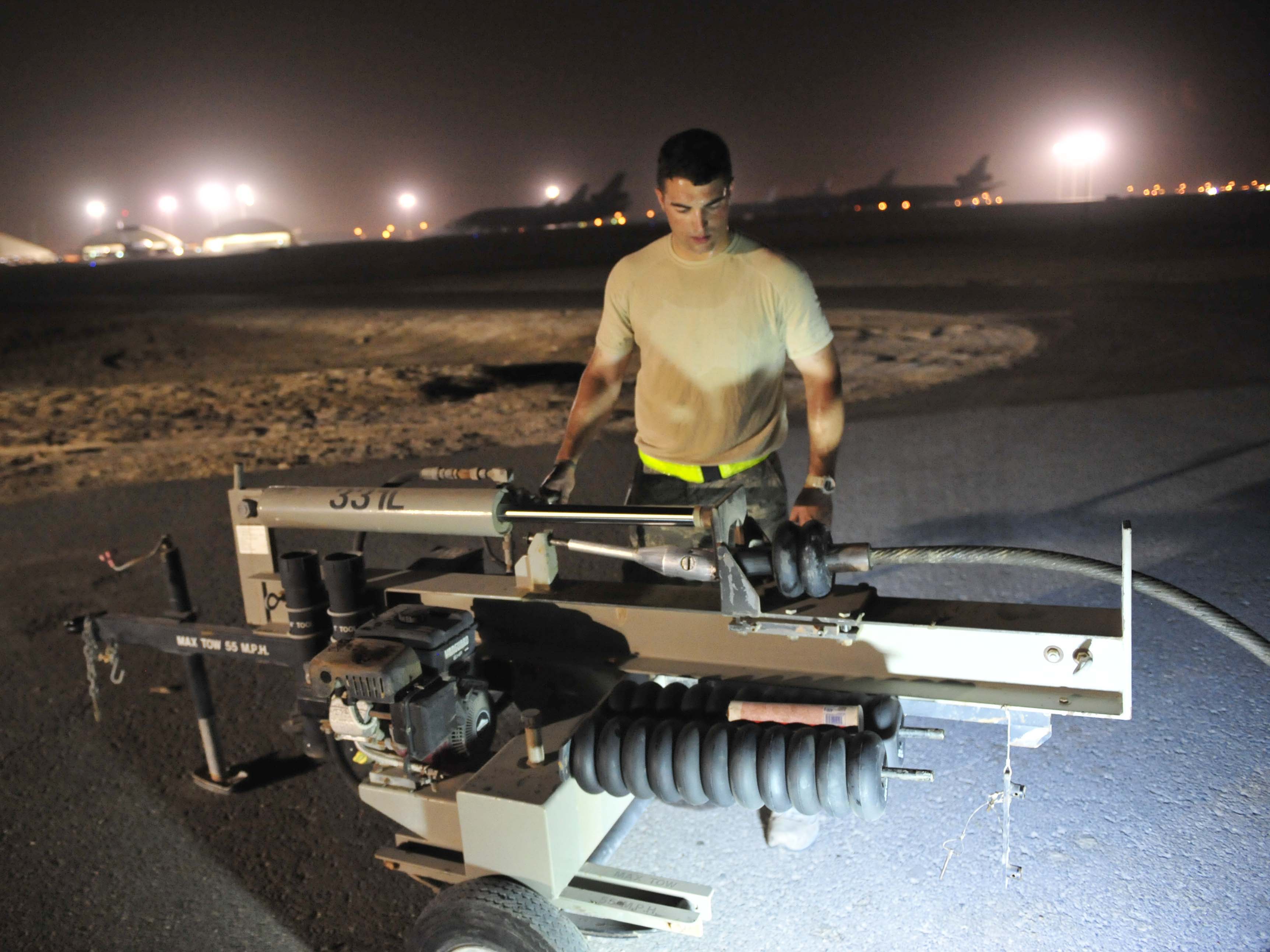 Deployed 932nd CES member works on MAAS