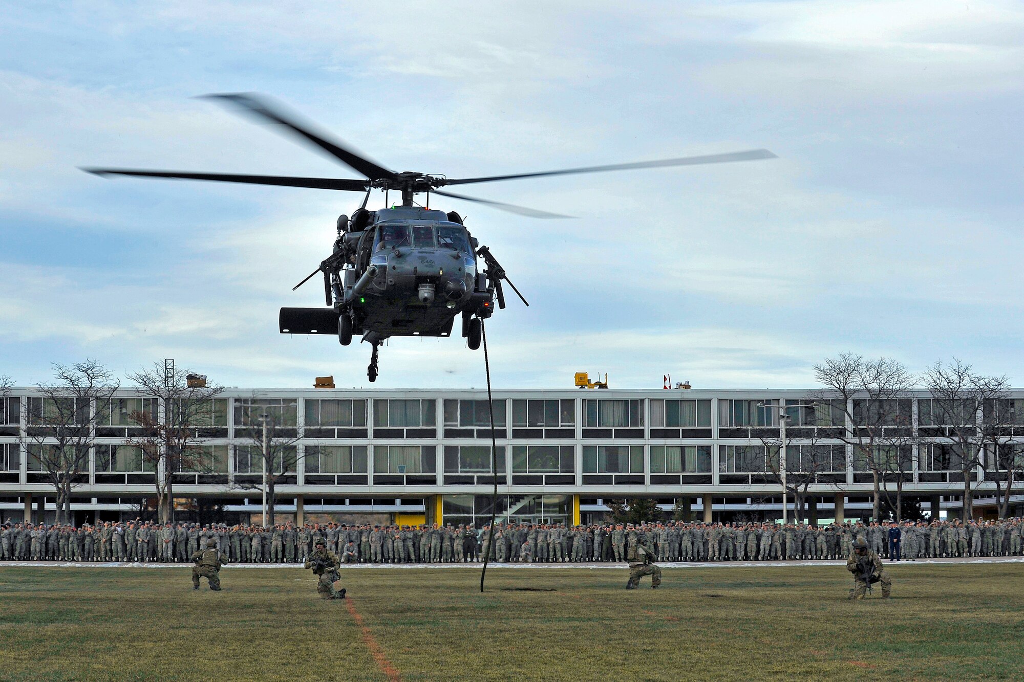 Helicopter to land at noon meal formation > U.S. Air Force Academy ...