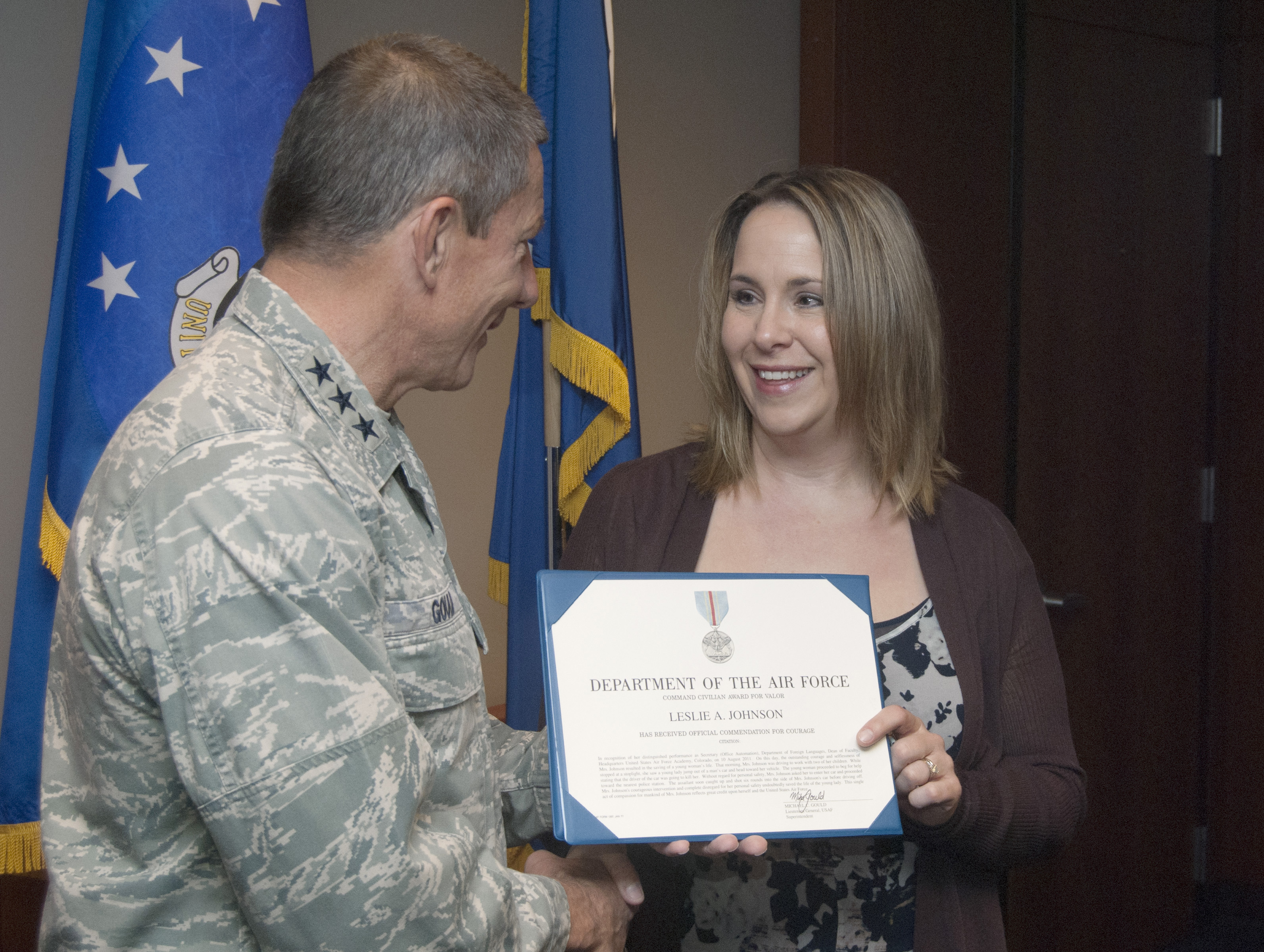 Academy civilian receives valor award > U.S. Air Force Academy > News View