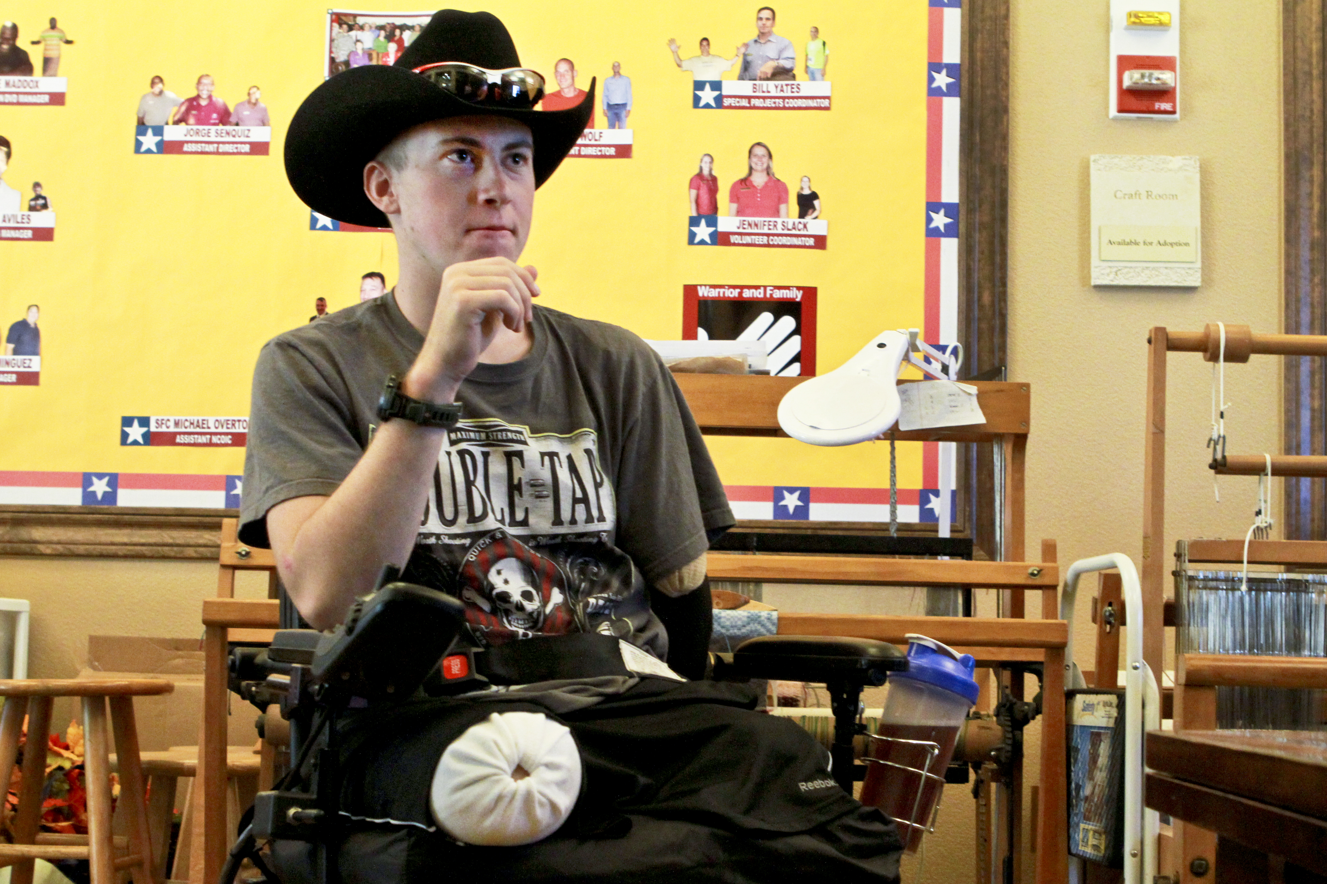 Army Pfc. Kevin Trimble, who lost both legs and an arm in a roadside ...