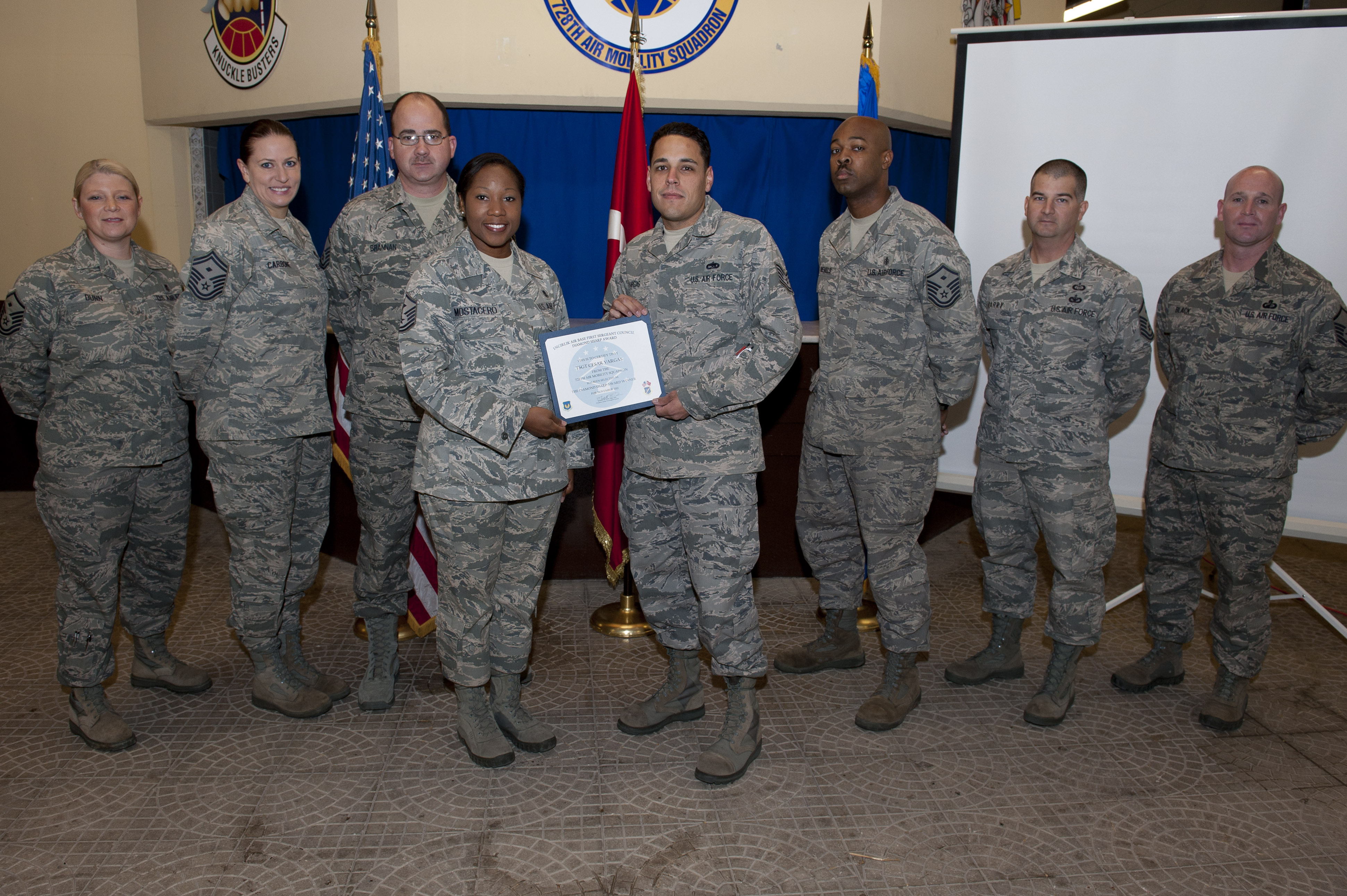 728th AMS Airman receives Diamond Sharp Award